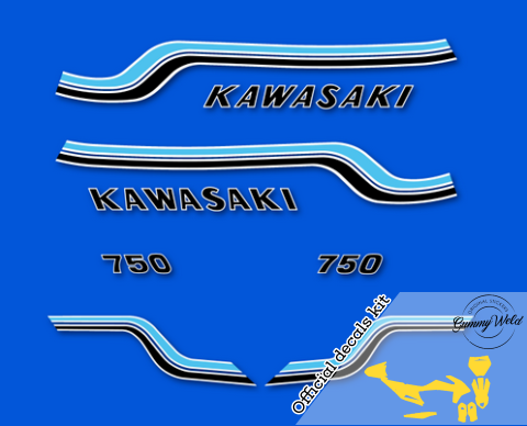 Kawasaki H2 750 - 1972 – ORIGINAL STICKERS DECALS KIT - Gummy Weld